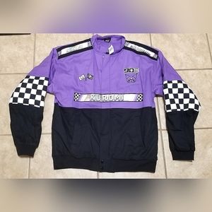 Sanrio | Jackets & Coats | Sanrio Kuromi Purple Checkered Racing Jacket ...